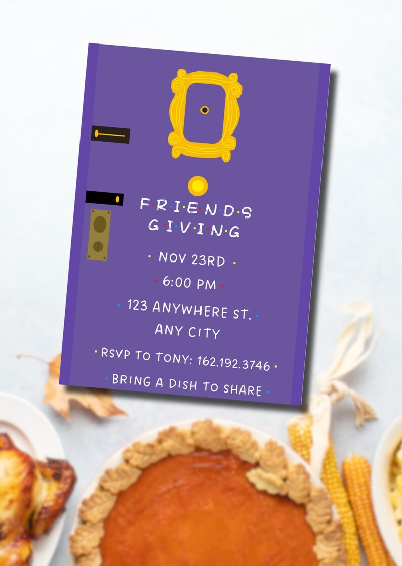 Editable Friends TV Show Theme Friendsgiving Invitation, Friends ...
