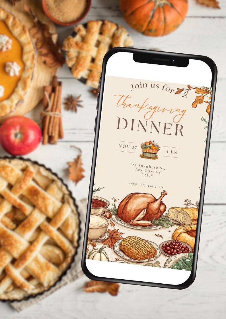 Editable Thanksgiving Dinner Invitation, Friendsgiving Invite, Family ...