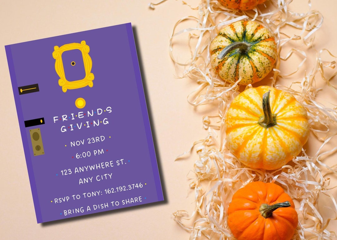 Editable Friends TV Show Theme Friendsgiving Invitation, Friends ...