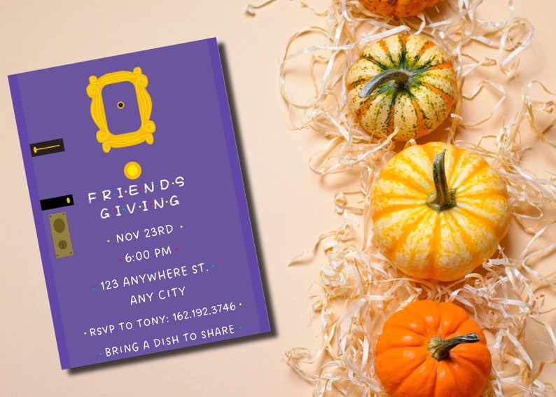 Editable Friends TV Show Theme Friendsgiving Invitation, Friends ...
