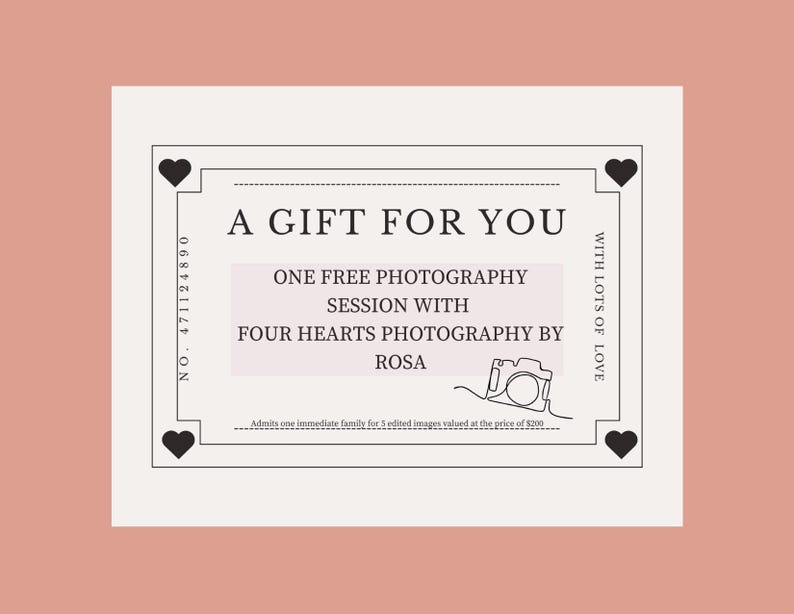 Photography Gift Certificate Template | Free Photography Session ...