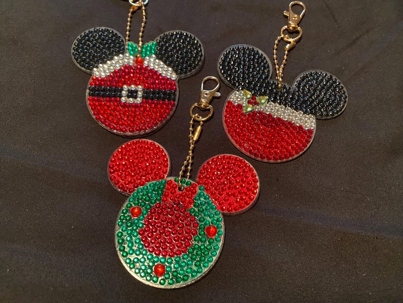 Merry Mickey Christmas Keychains - Etsy