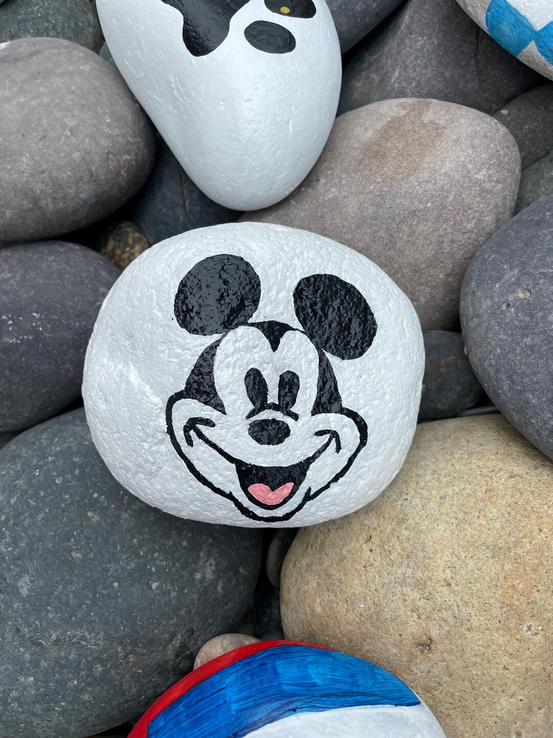 Hand Painted Rock-mickey Mouse - Etsy