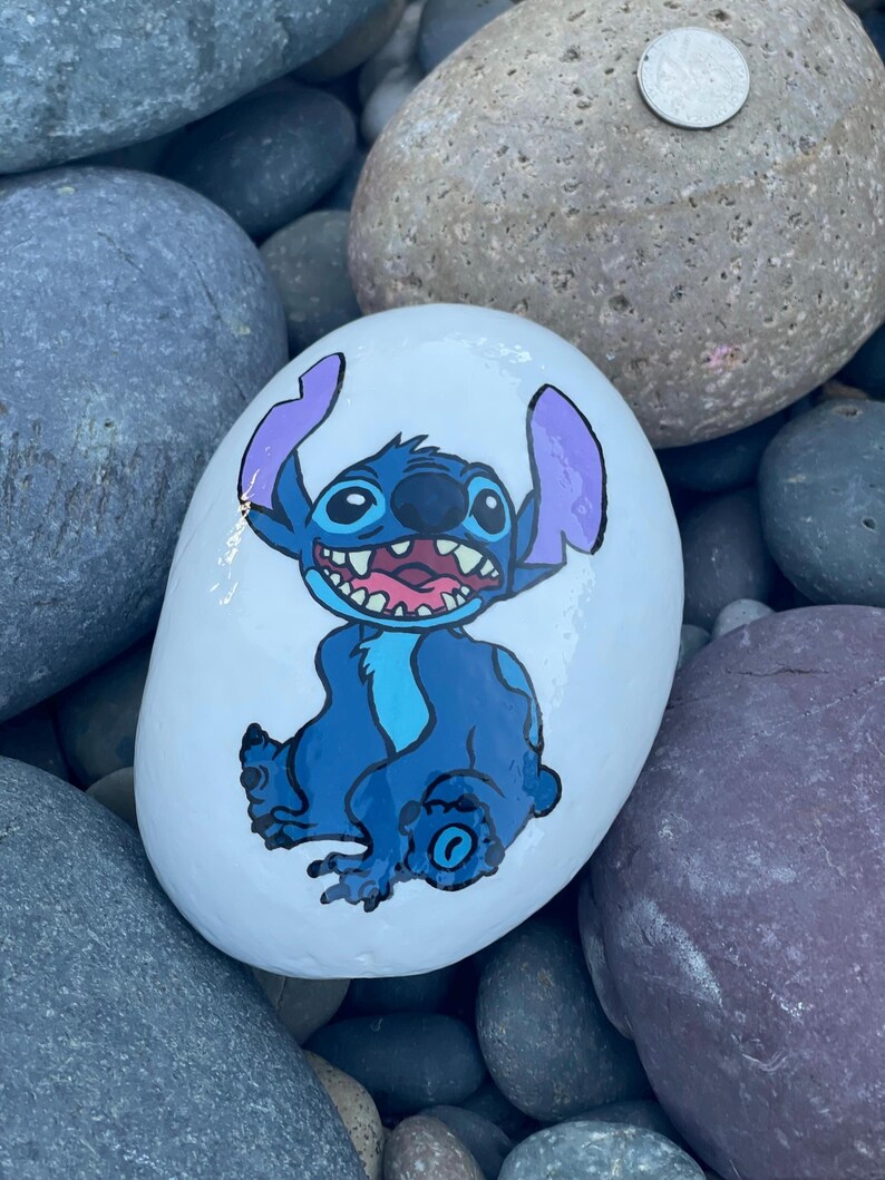 Hand Painted Rock-stitch - Etsy