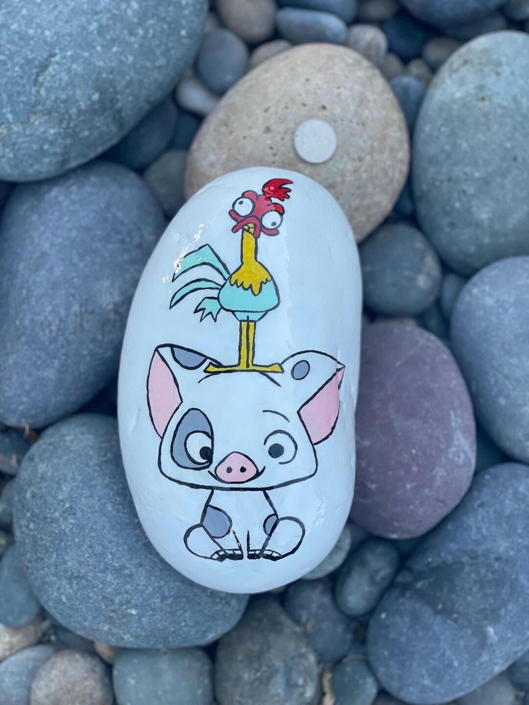 Hand Painted Rock-moana - Etsy