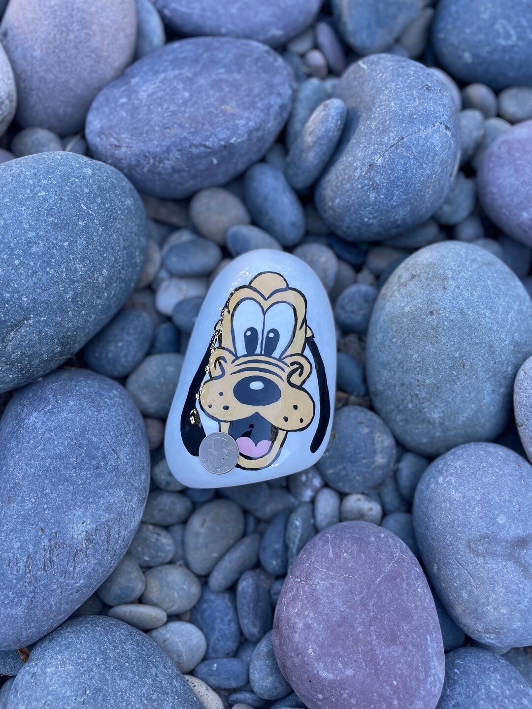 Hand Painted Rock-pluto - Etsy
