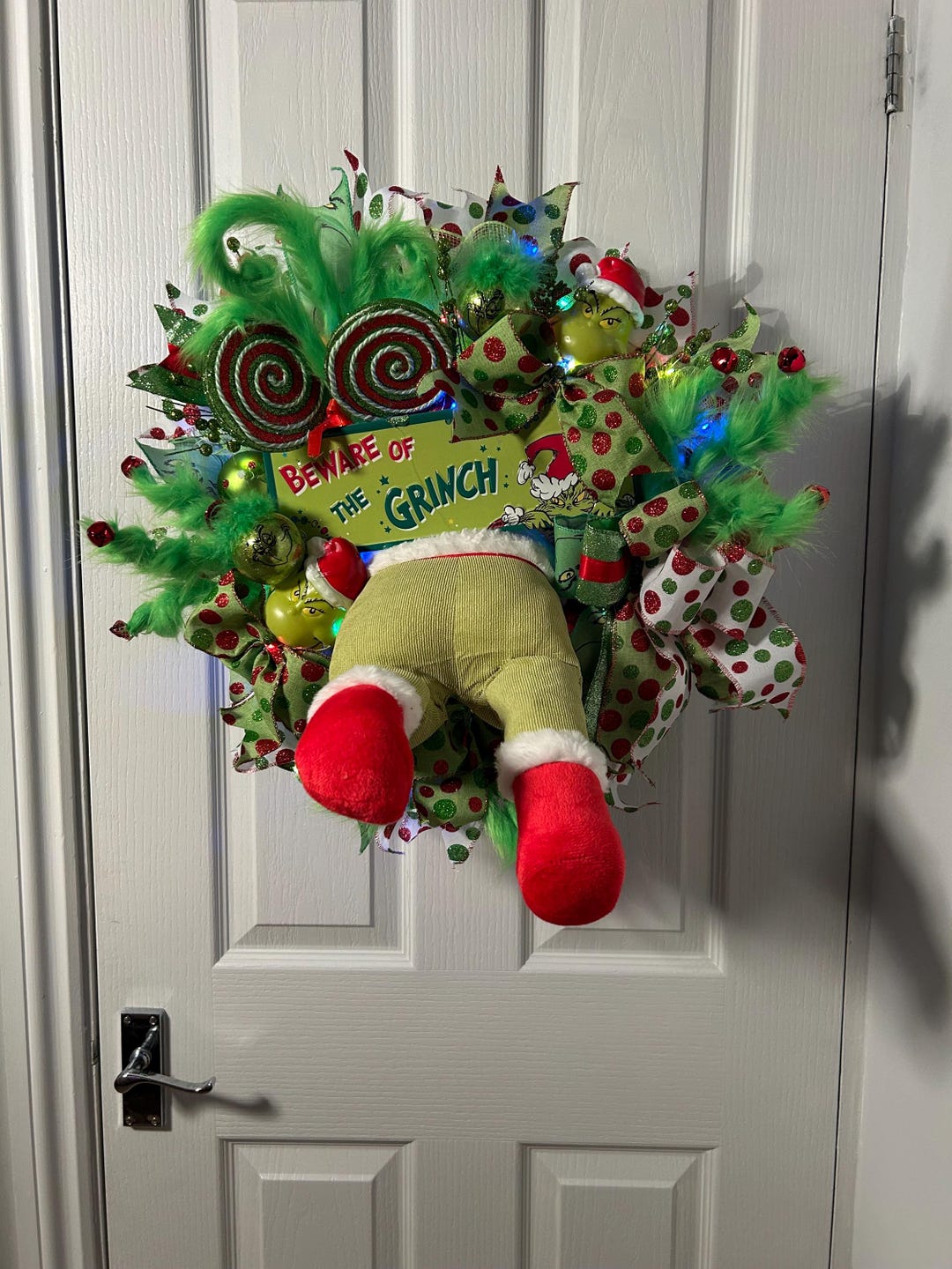 Grinch Sticking Out Bum Wreath Christmas Wreath - Etsy