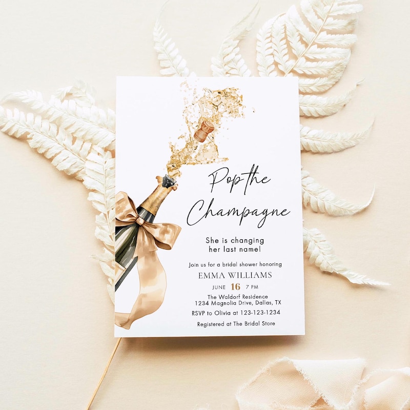 Champagne Invitation - Etsy
