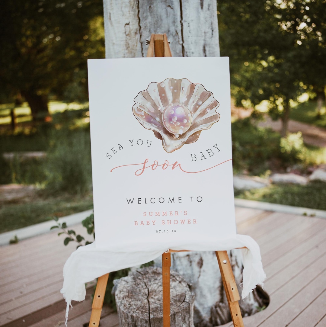 Sea You Soon Baby Shower Welcome Sign, Printable Sign Ocean Theme ...
