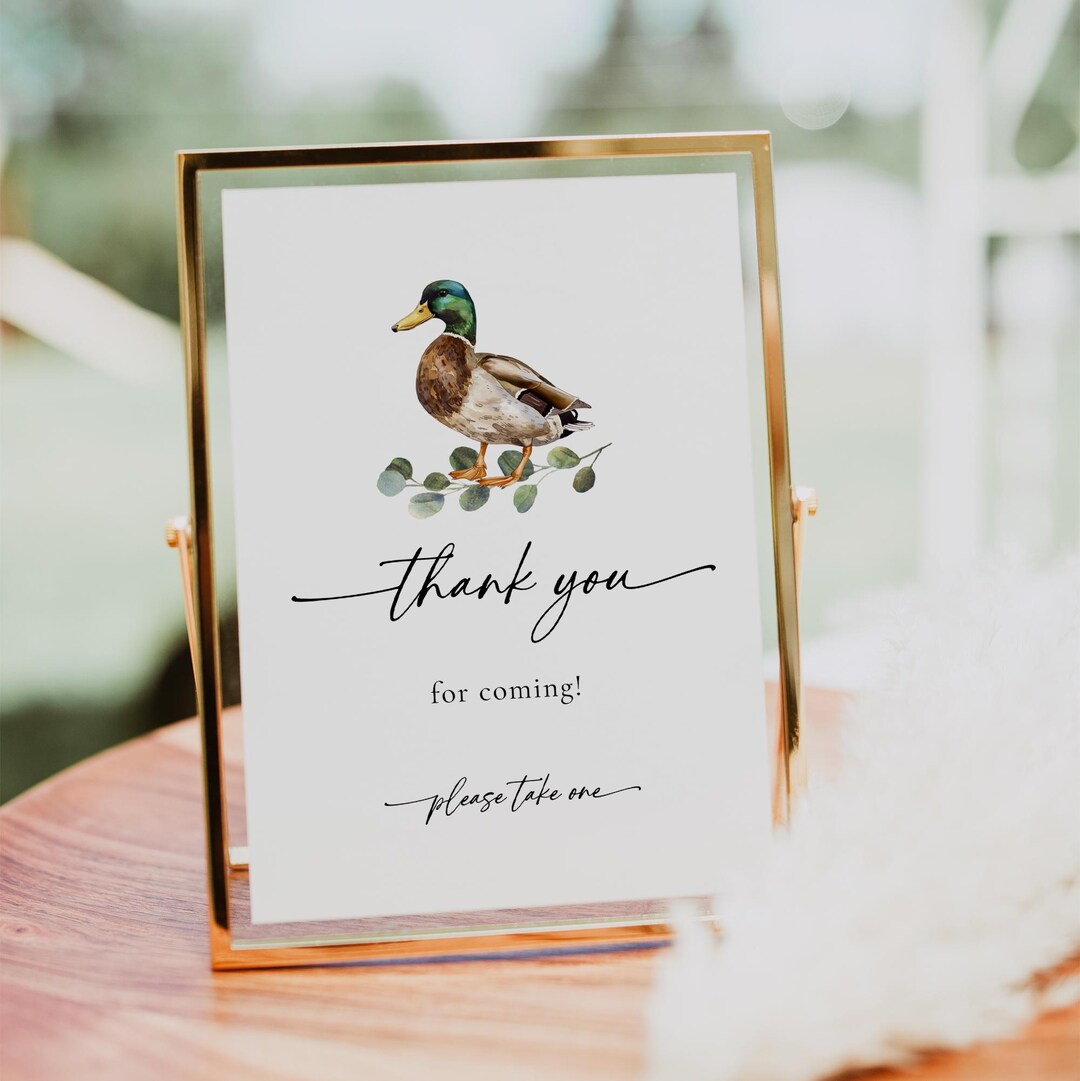 Mallard Duck Baby Shower Favors Sign, Favors Please Take One, Printable ...