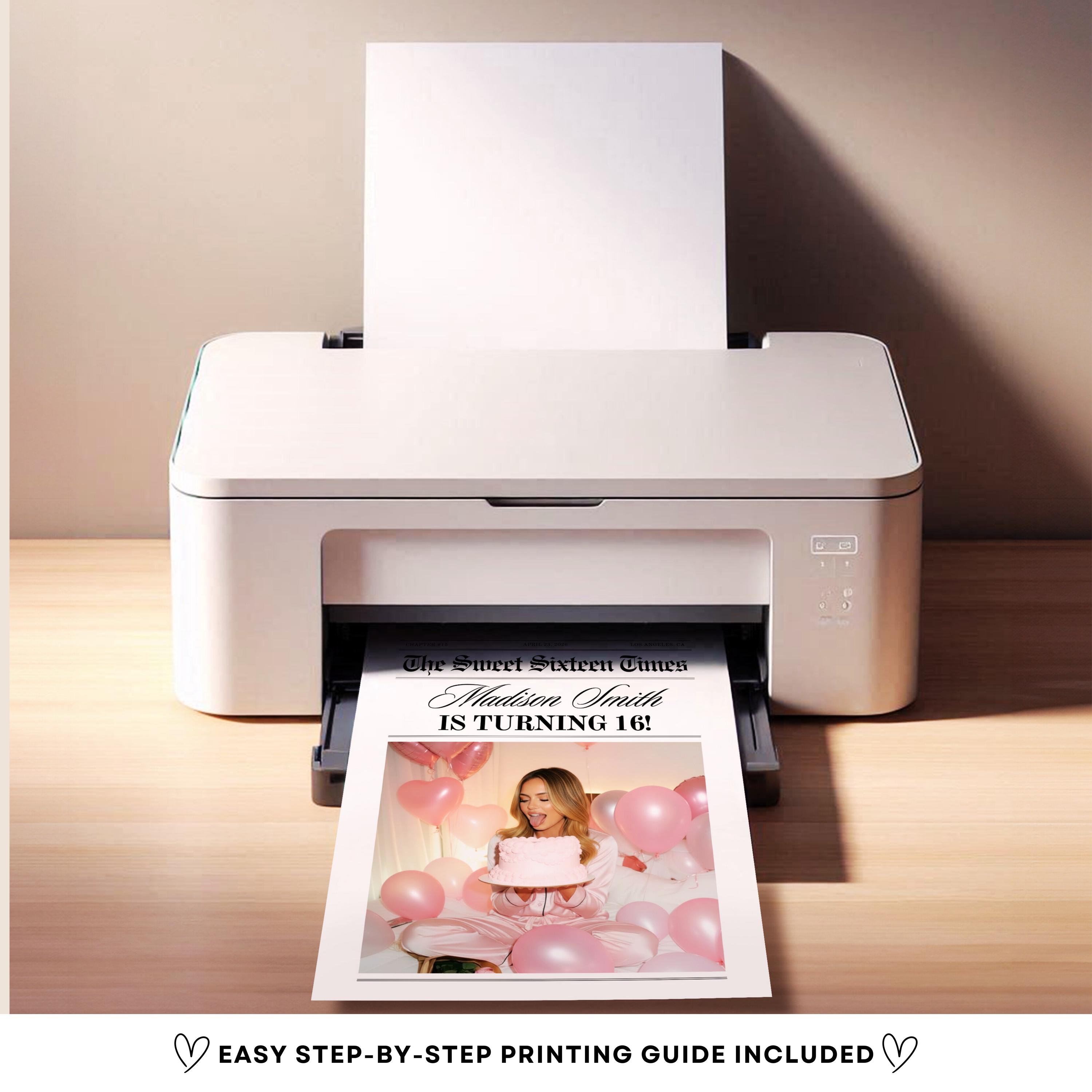 16th Birthday Newspaper Template, Sweet Sixteen Birthday Invite, Sweet ...