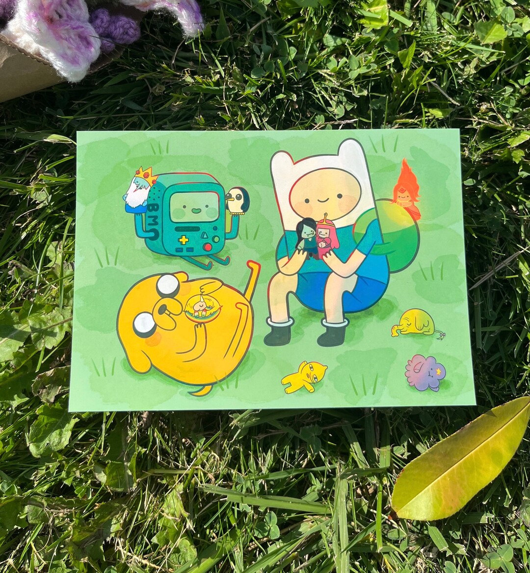 Adventure Time Finn BMO Jake A5 & 4x6 Mini Art Print I Satin Paper - Etsy