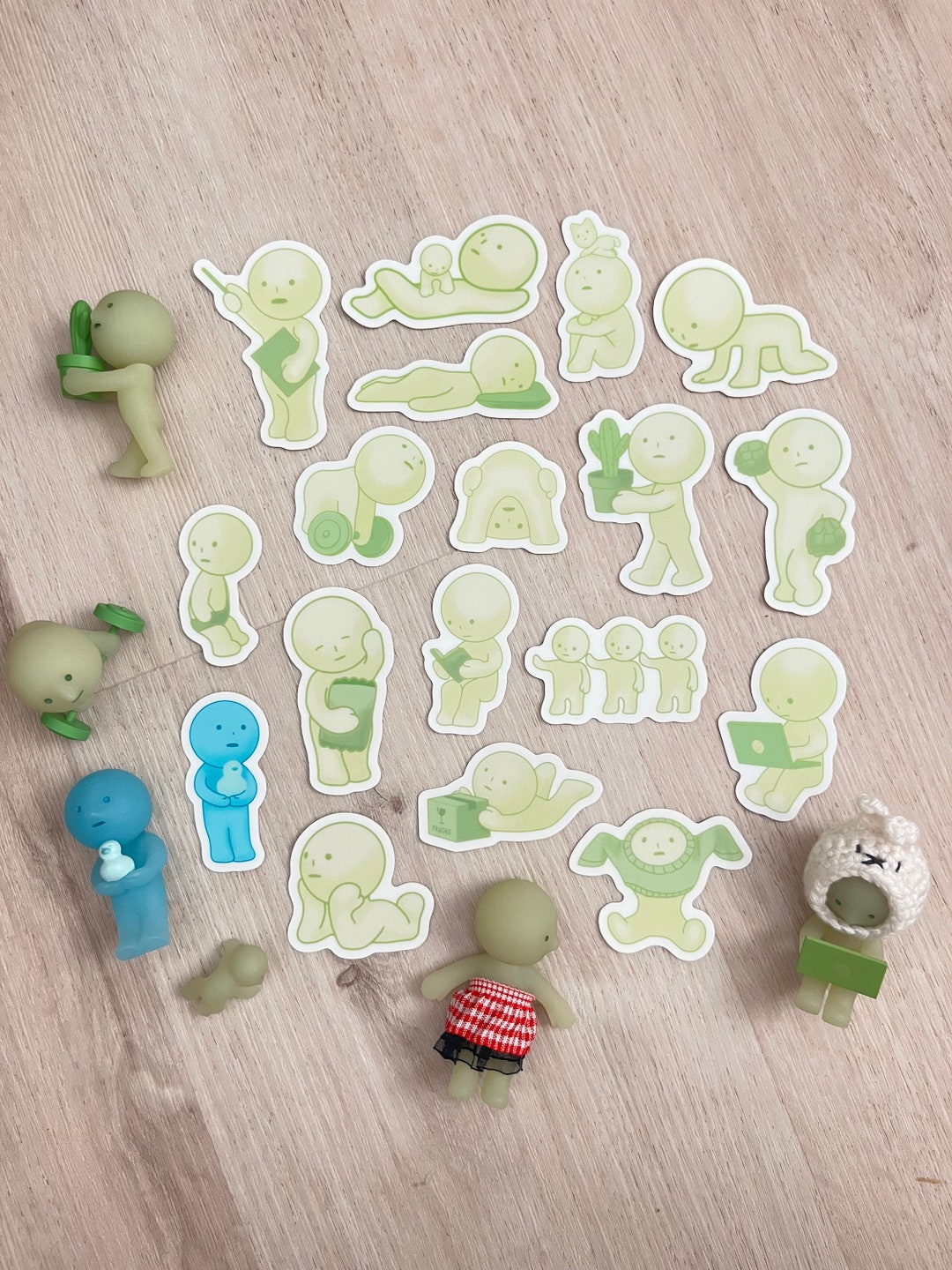 Glow in the Dark Smiski Stickers I Matte Vinyl Waterproof ...