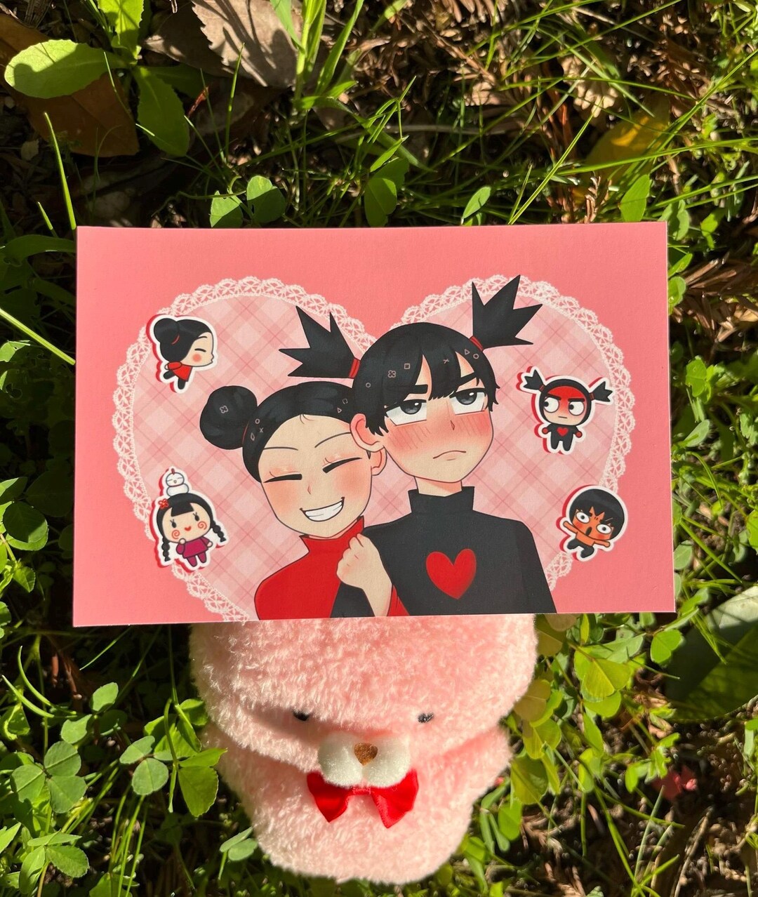 Cute Pucca and Shy Garu and Abyo Ching 4x6 Mini Art Print I Matte Paper ...
