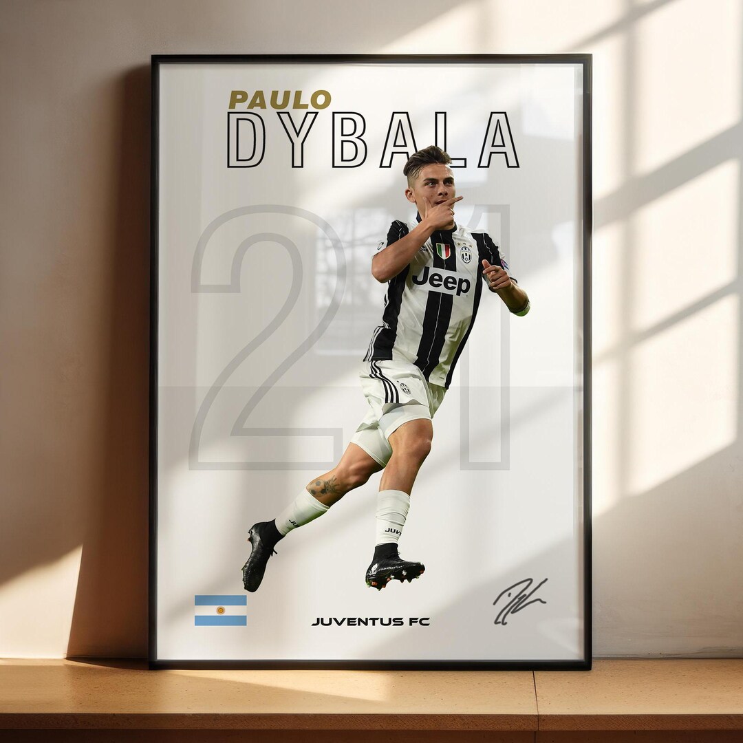 Paulo Dybala Juventus Poster Digital Download Soccer Art Print Juventus ...