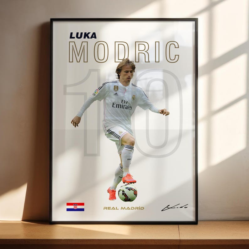 Luka Modric Real Madrid Poster Digital Download for Football Fans ...