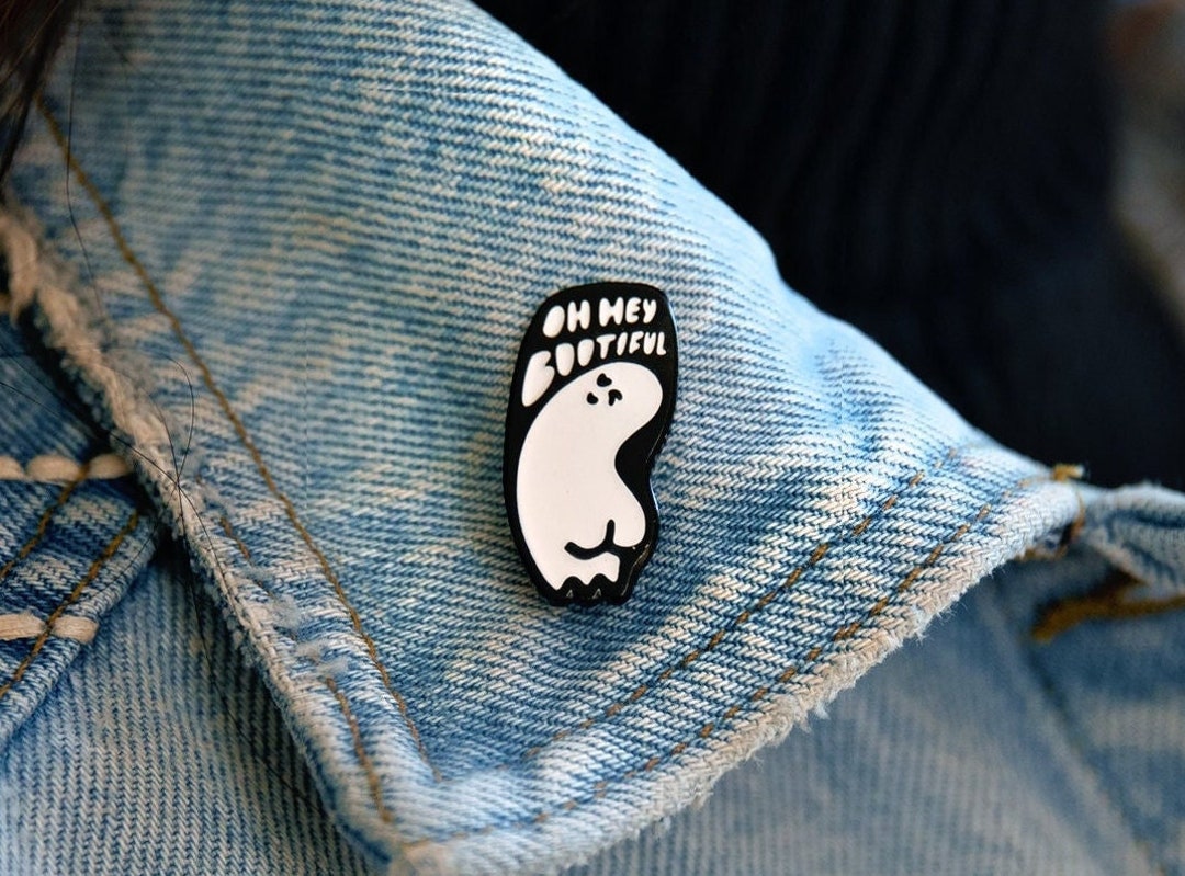 Oh Hey Bootiful Ghost Enamel Pin | Badge Pin | Lapel Pin | Collar Pin ...