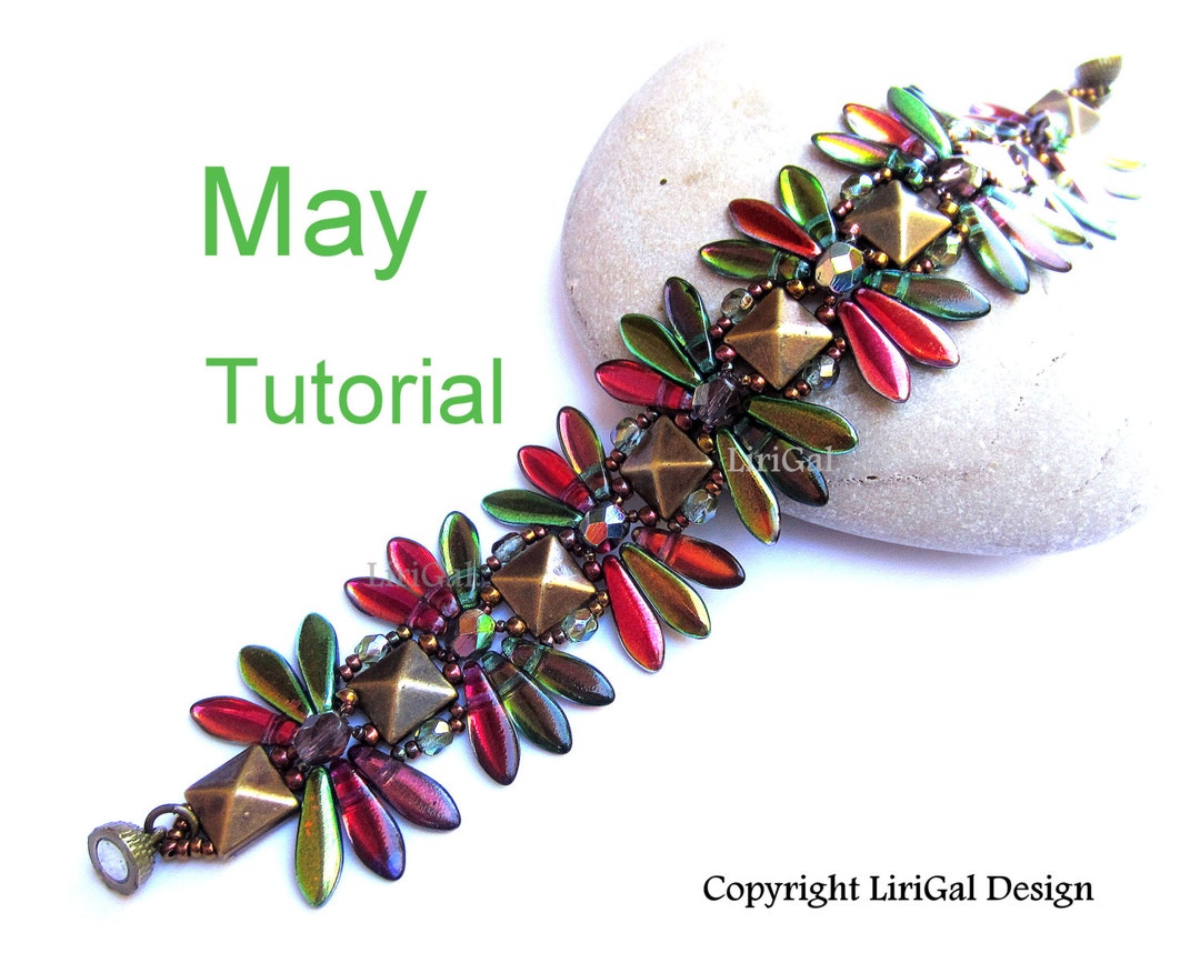 Tutorial May Daggers and Pyramid Beads Beadwork Bracelet PDF - Etsy