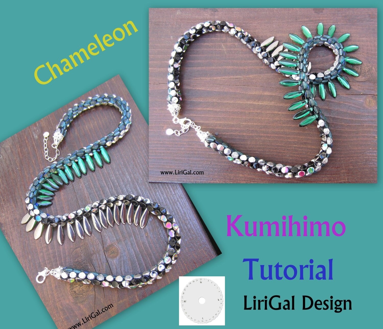Tutorial Chameleon Kumihimo Daggers Necklace PDF - Etsy