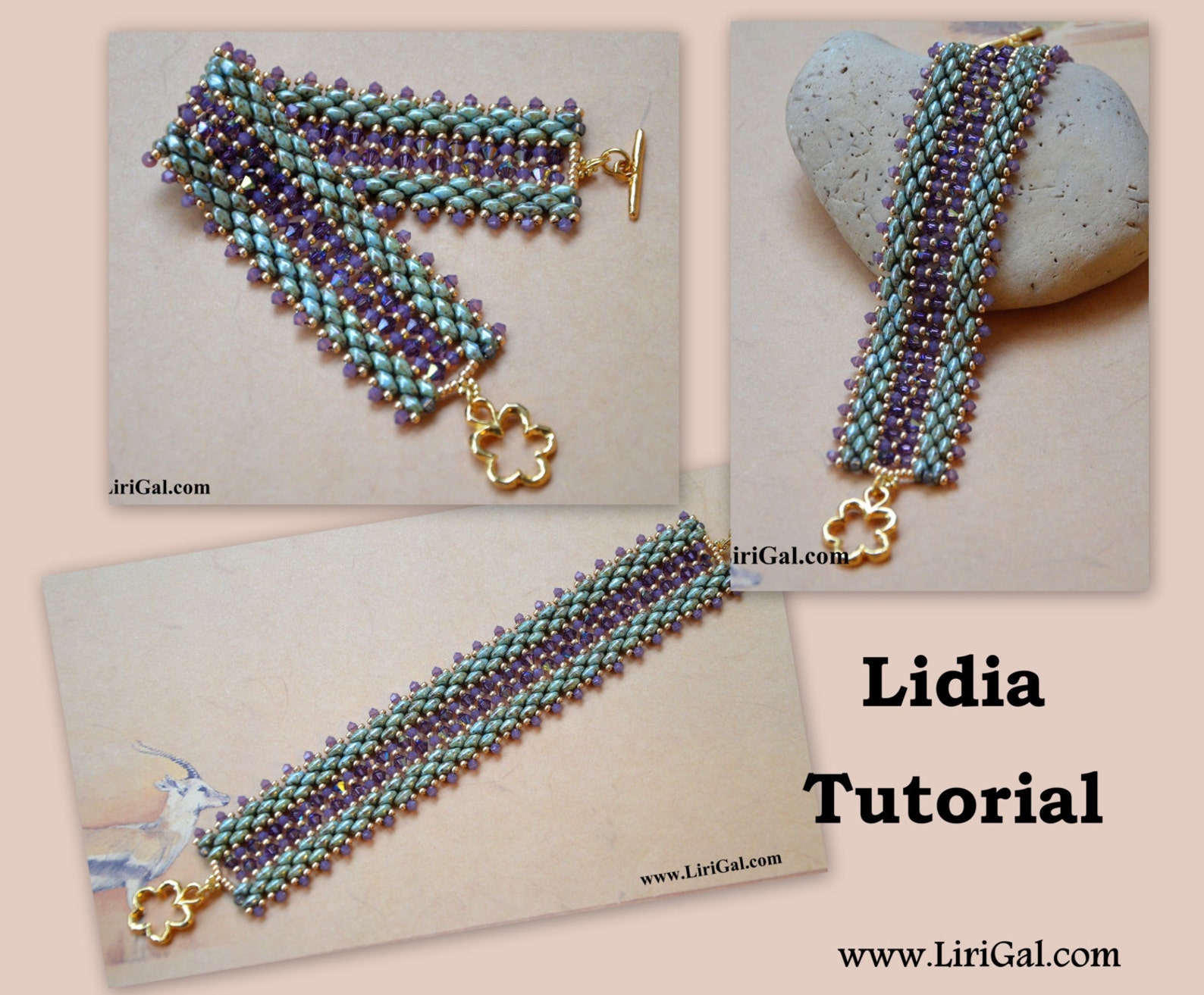 Lidia Super Duo Beadwork Bracelet PDF Tutorial - Etsy