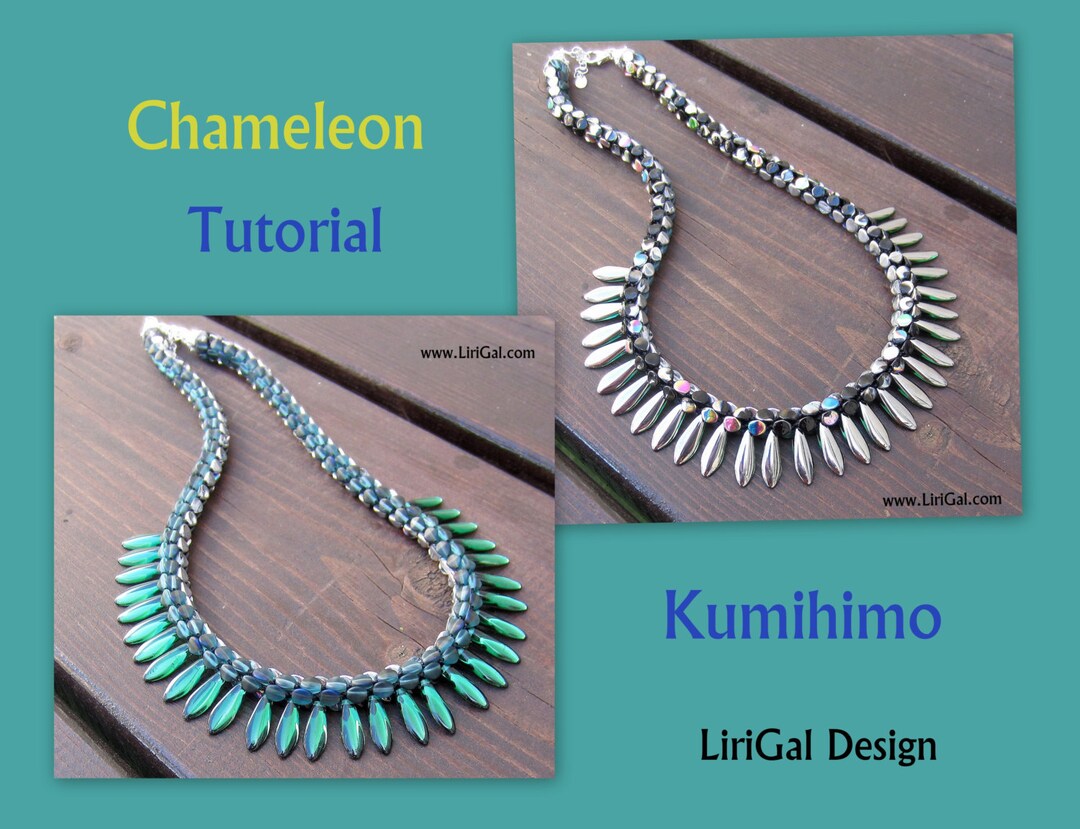 Tutorial Chameleon Kumihimo Daggers Necklace PDF - Etsy