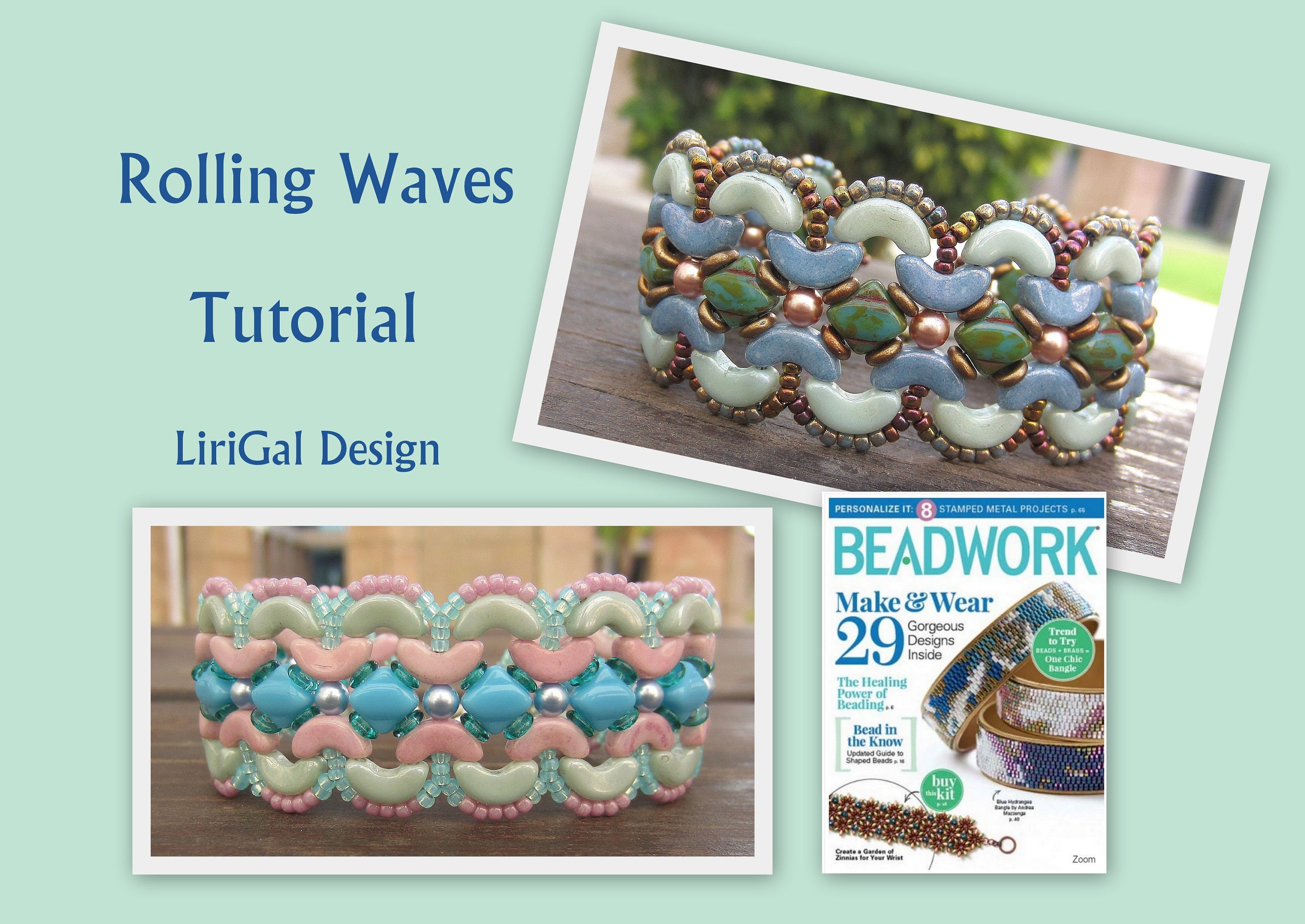 Tutorial Rolling Waves Arcos Par Puca Beads Beadwork Bracelet PDF - Etsy