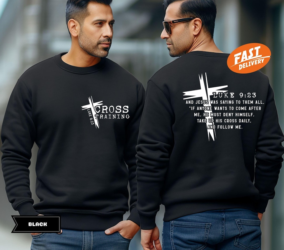 Christian Cross Training Sweatshirt: Religious Mens Hoodie - Etsy