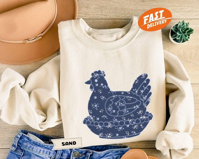 Thrifted Hen in A Nest Sweatshirt, Vintage Grandma Sweater, Thrifting ...