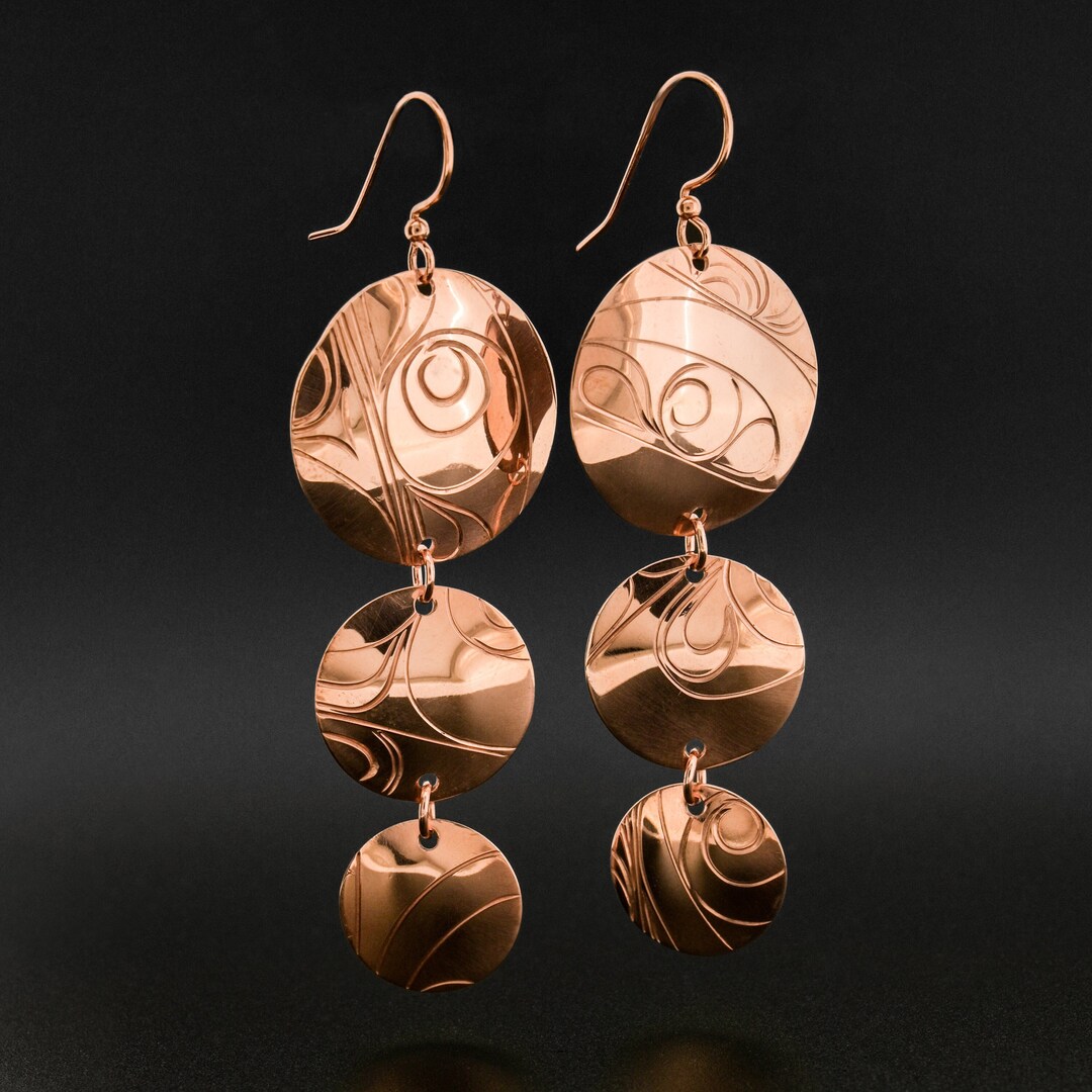First Nations Native Copper Yagis Sea Monster Earrings - Etsy