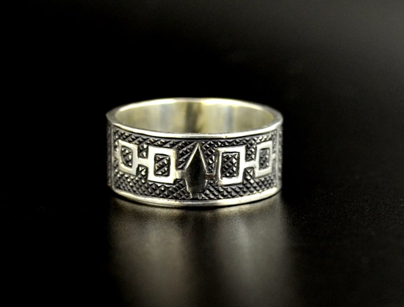 Sterling Iroquois Flag Ring With Antiqued Finish First Nations Jewelry ...