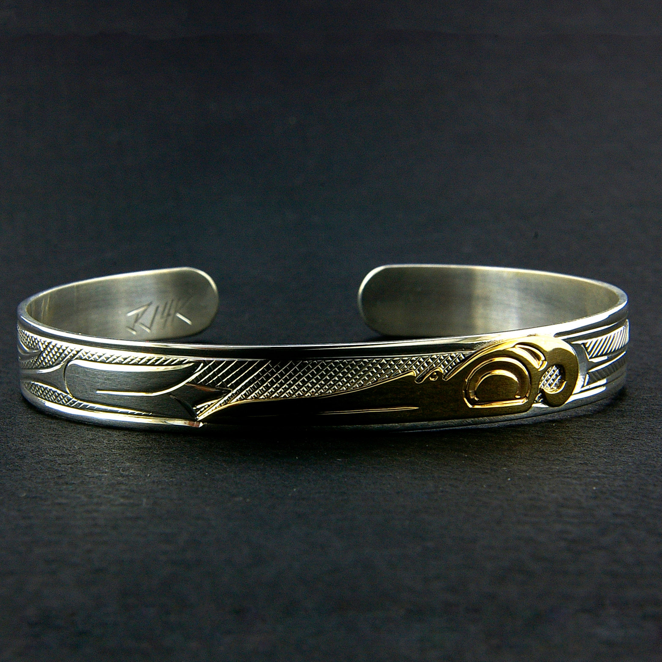 Northwest Coast Native Cuff Bracelet Hand-engraved 14k Gold and Silver ...