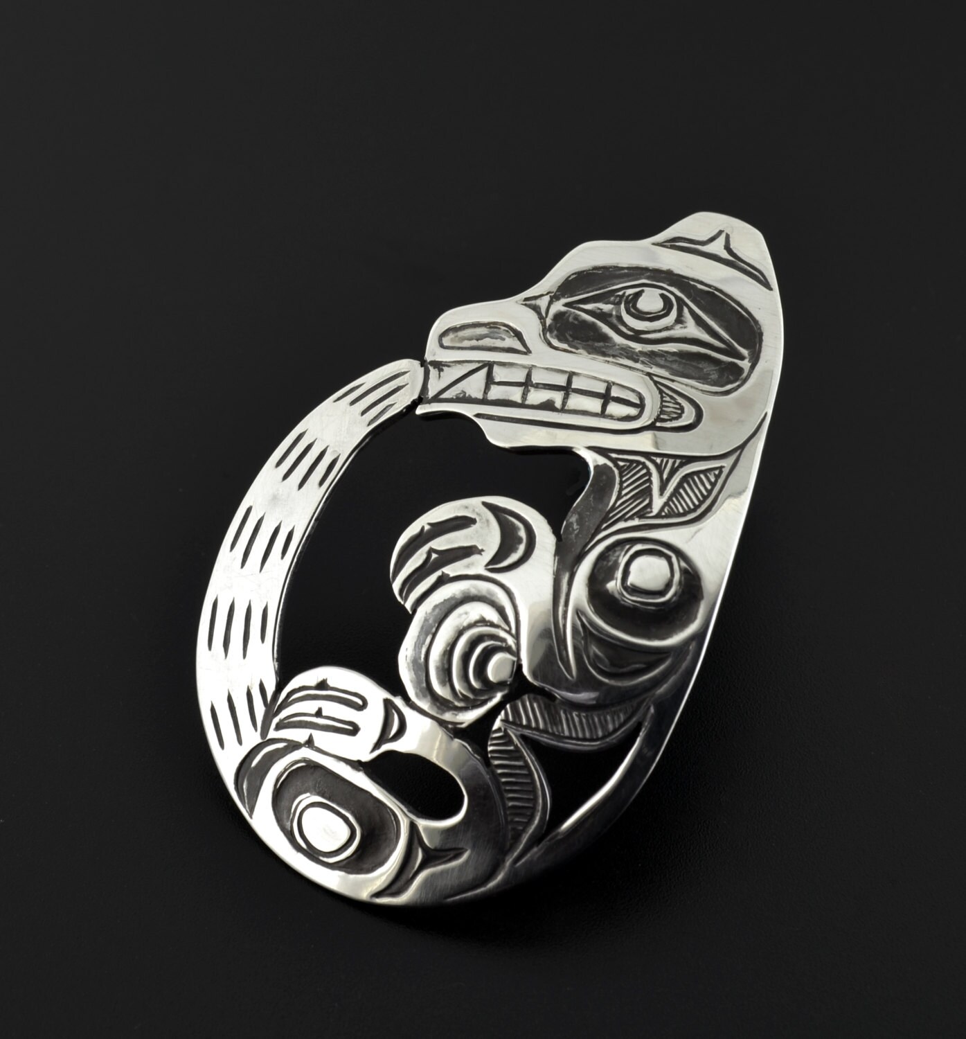 Native American Otter Pendant Hand Engraved Antiqued Sterling | Etsy