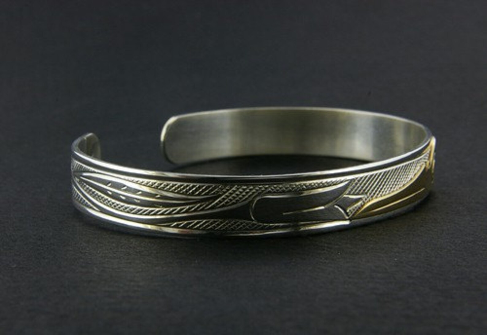 Northwest Coast Native Cuff Bracelet Hand-Engraved 14k Gold | Etsy