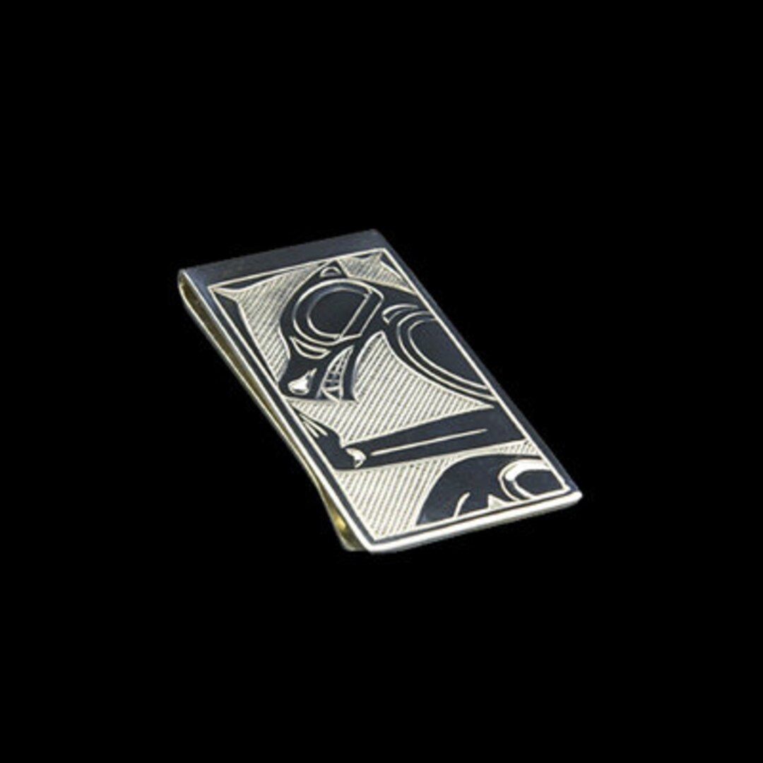 Large Sterling Silver Native Moneyclip / Billfold Northwest Coast ...