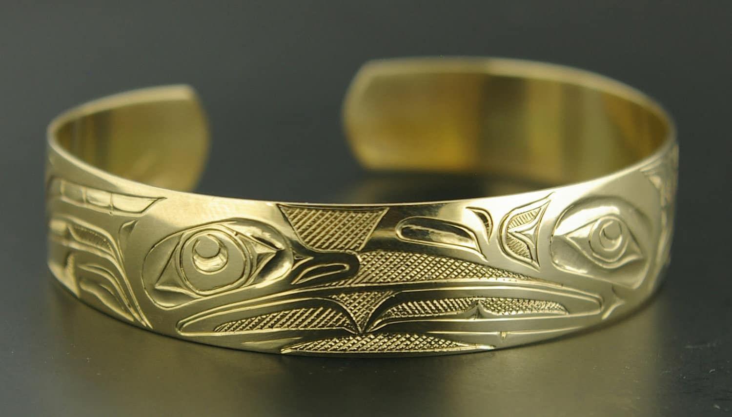 Raven and Frog Solid 14 Karat Gold Northwest Coast Native Cuff - Etsy ...