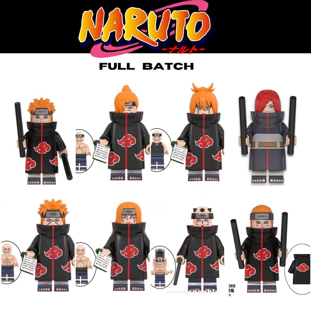 Naruto Set of 8 Mini Figurines the 7 Forms of Pain Tendo Nagato Shurado ...