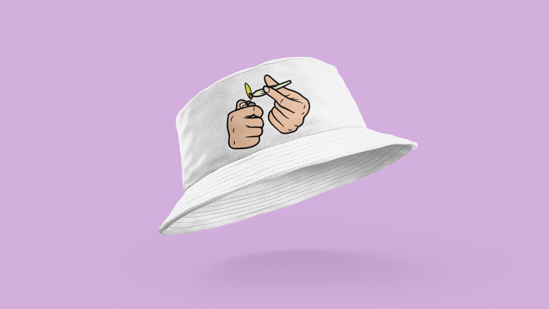 Smoking Weed Hands Bucket Hat Party Rave Beach Style Marijuana - Etsy