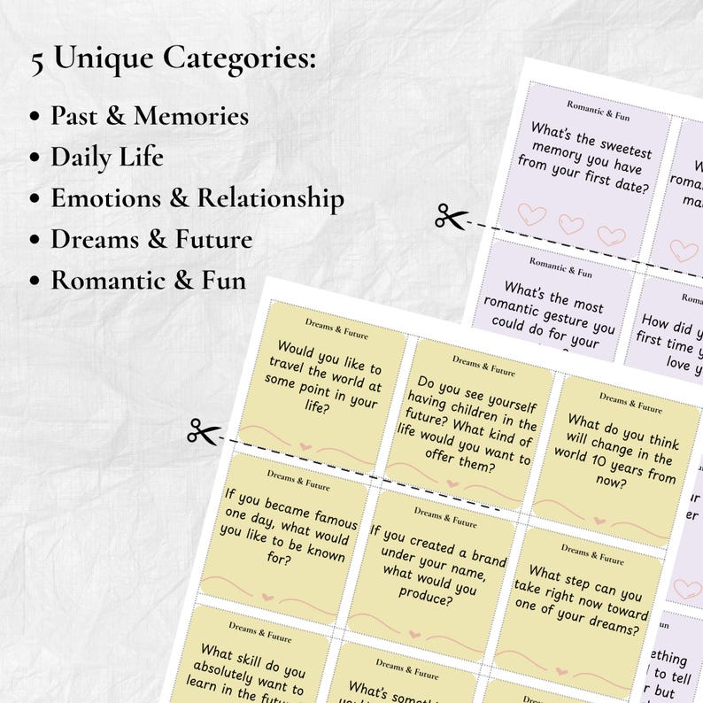 Couple Conversation Cards: 120+ Printable Relationship Questions (PDF ...