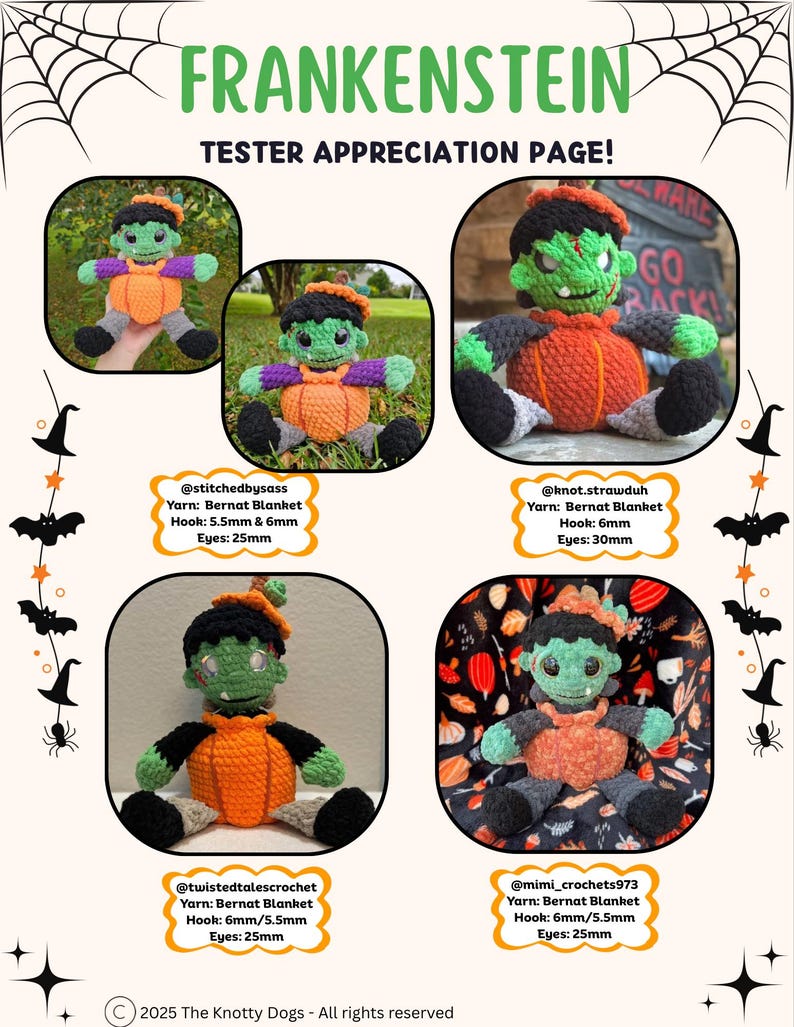 Frankenstein Crochet Pattern – Pumpkin Monster Plush (PATTERN ONLY) - Etsy