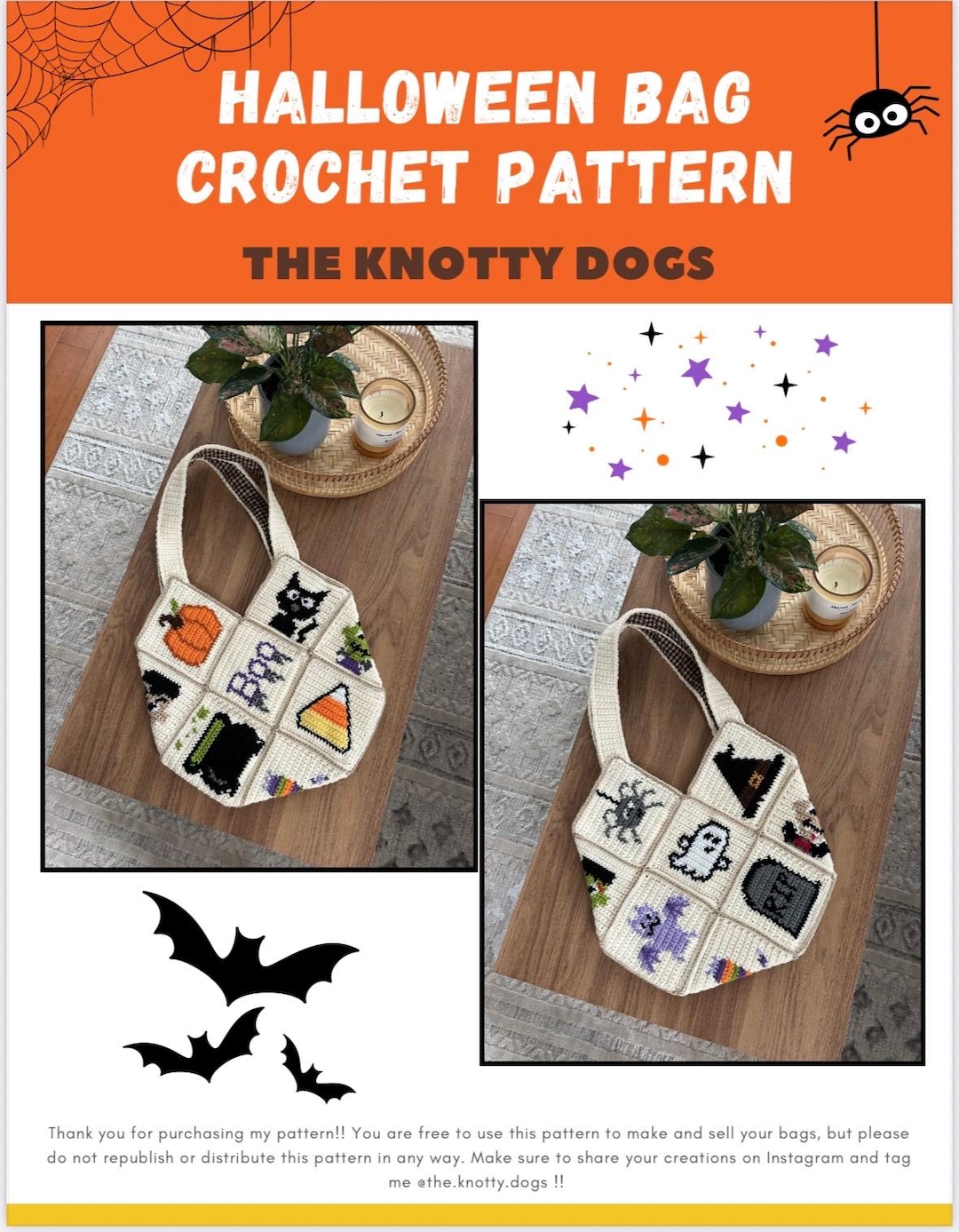 Halloween Bag Crochet Pattern *PATTERN ONLY* - Etsy