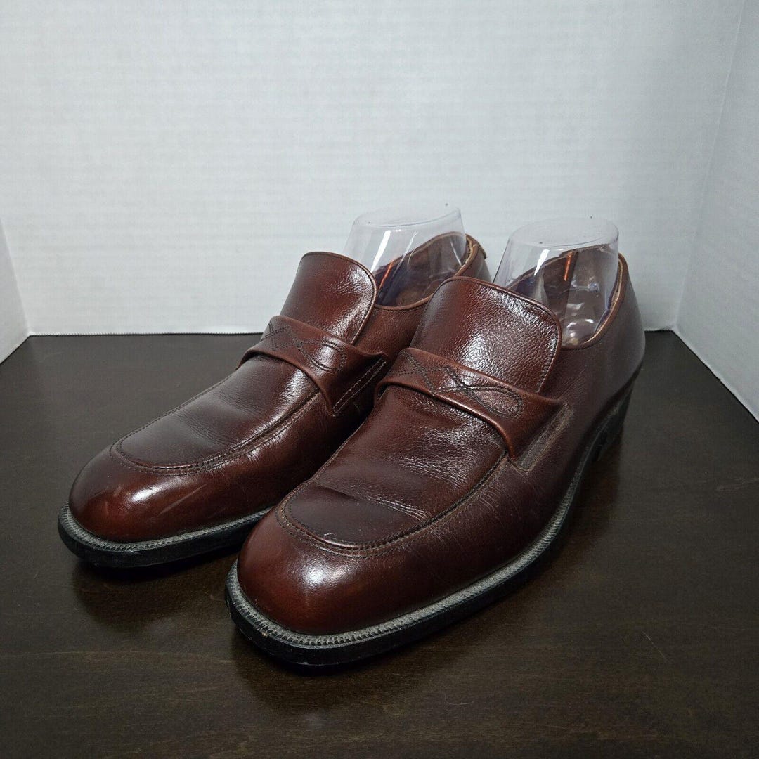 Vintage Mason Shoes Velvet Eez Mens Dress Loafer Leather Size 9c Boot