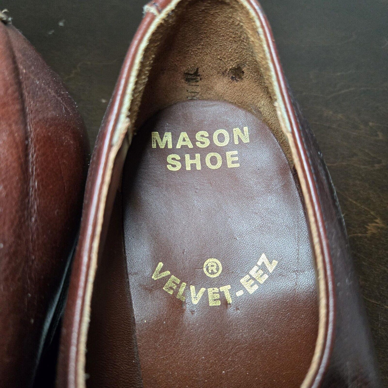 Vintage Mason Shoes Velvet Eez Mens Dress Loafer Leather Size 9C Boot ...