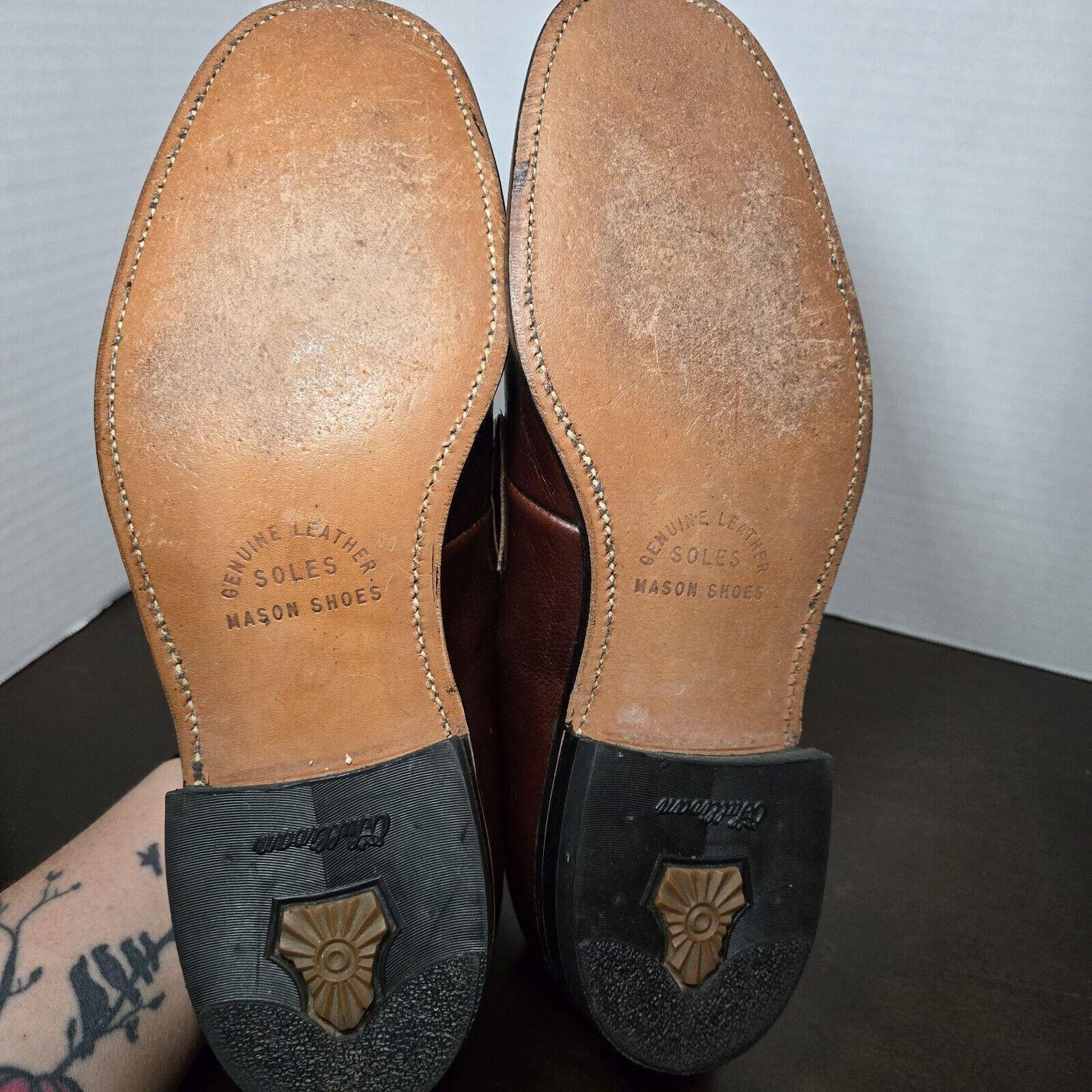 Vintage Mason Shoes Velvet Eez Mens Dress Loafer Leather Size 9C Boot ...