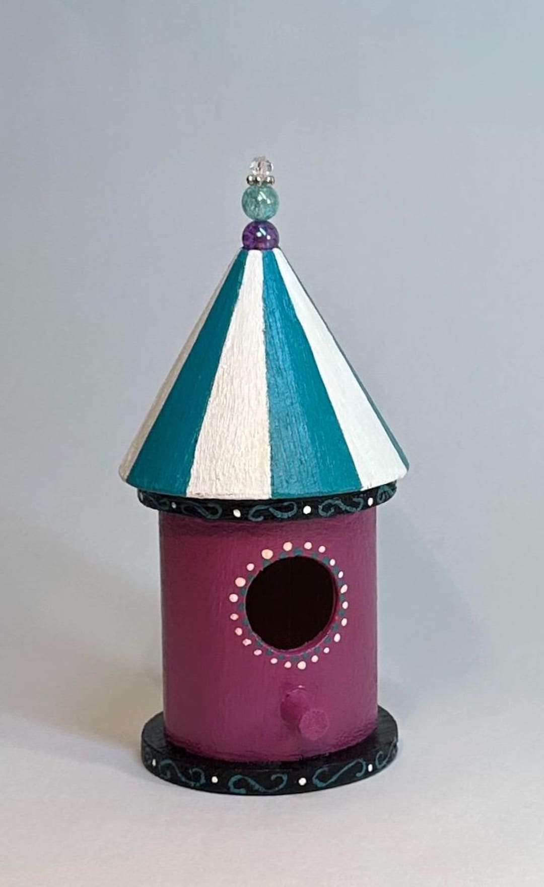 Turquoise and Purple Circus Tent Theme Birdhouse - Etsy