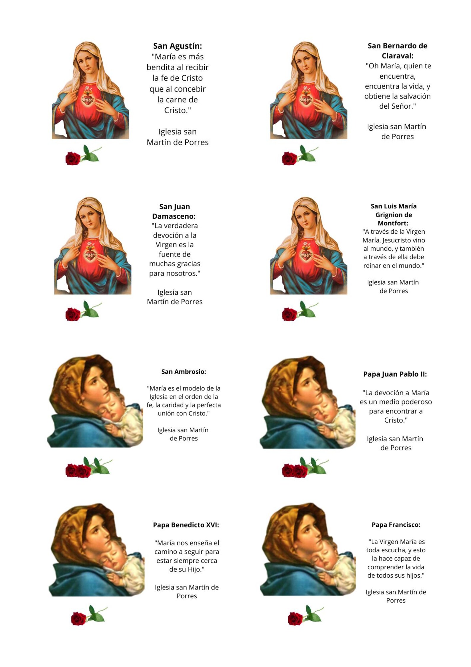 32 SOLAPINES Con Diferentes Citas Sobre La Virgen María, Caricias. - Etsy