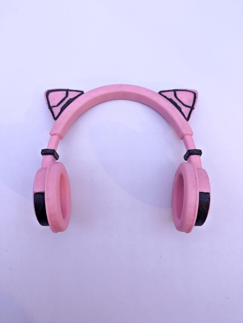 Pink Mecha Cat Ear Headphones. 3D Printed. Hand Painted Details ...