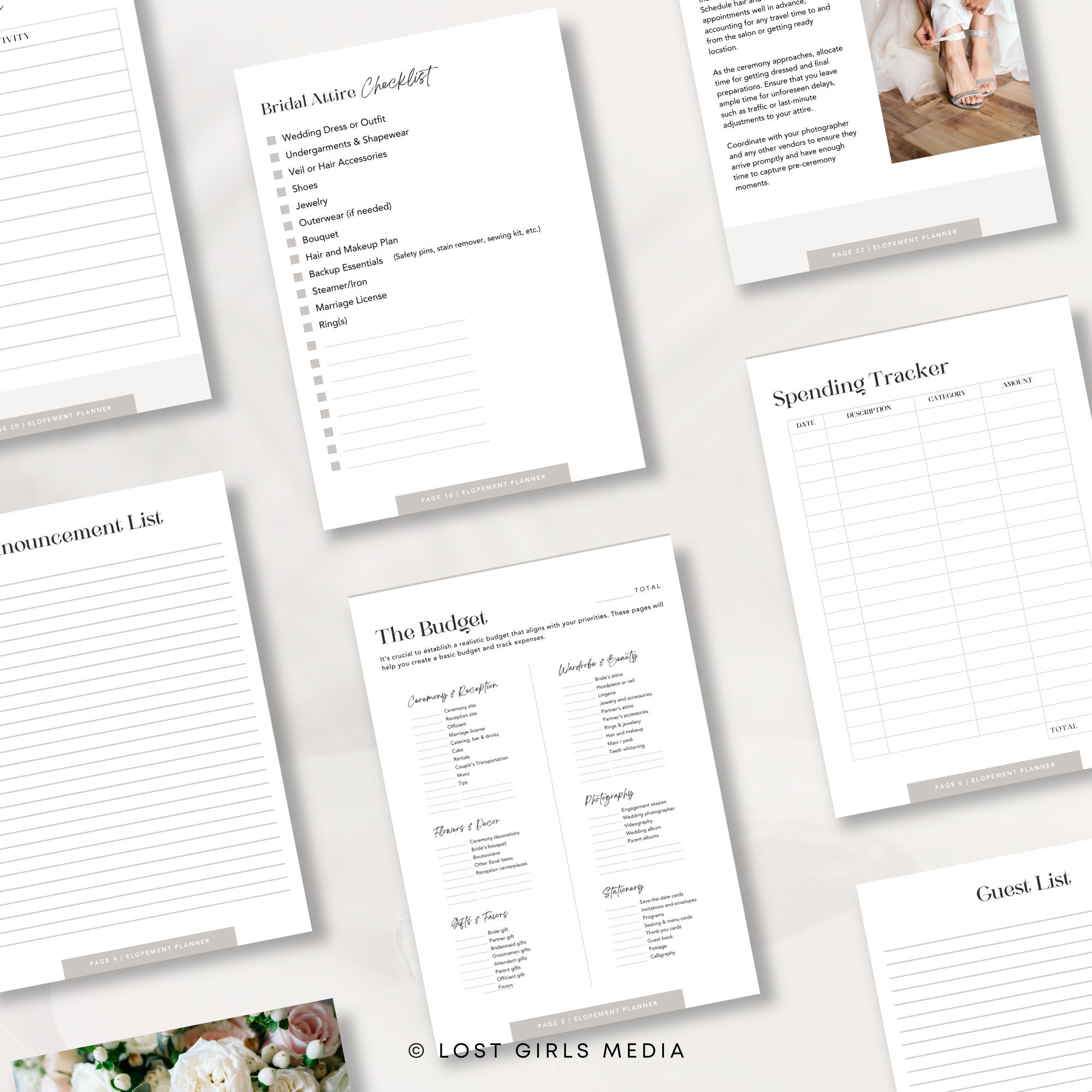 Elopement Planner Instant Download Printable Minimal Printable ...