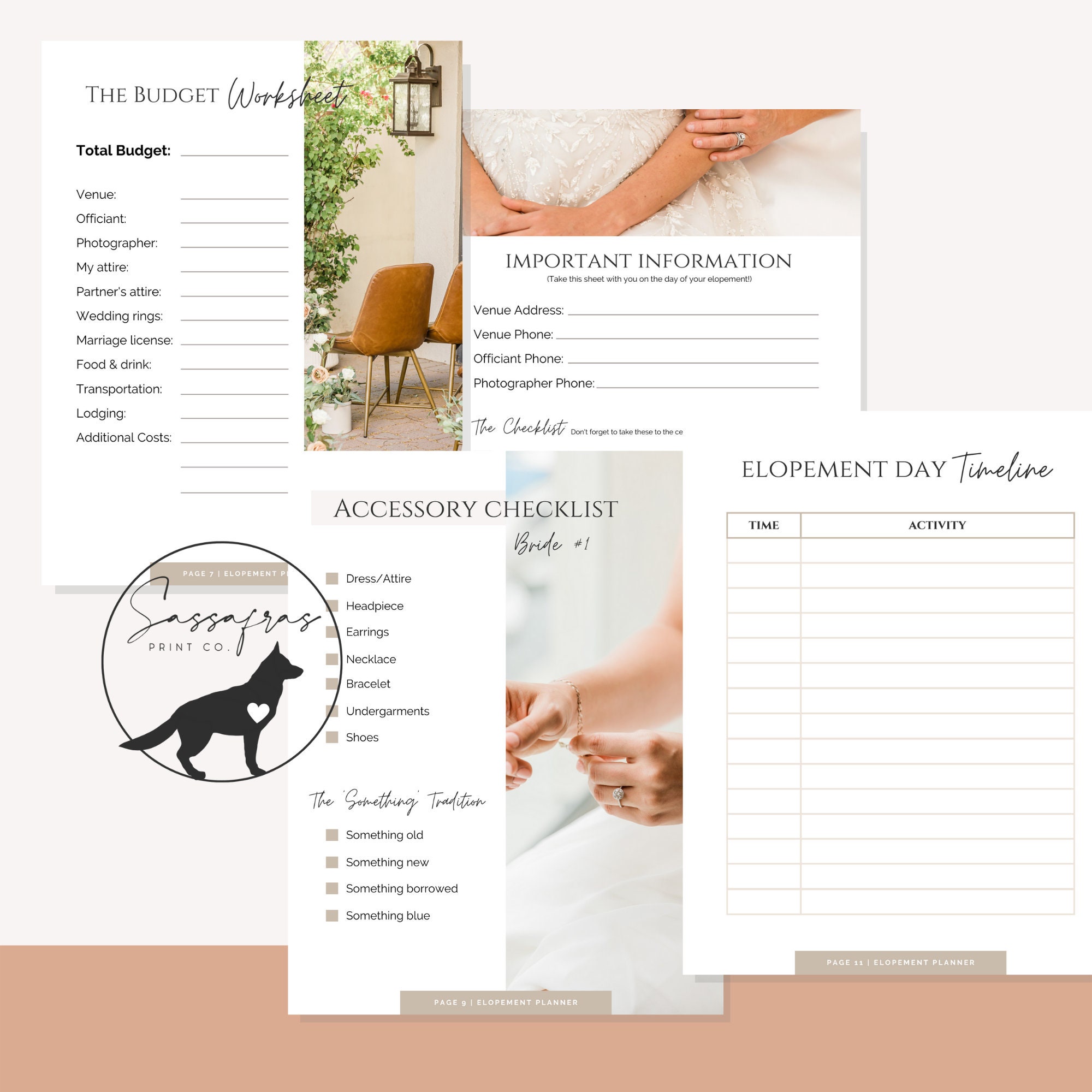 INSTANT DOWNLOAD Elopement Planner Instant Download Printable Minimal ...