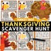 Turkey Trot Scavenger Hunt for Kids, Indoor Printable Game, Riddles ...