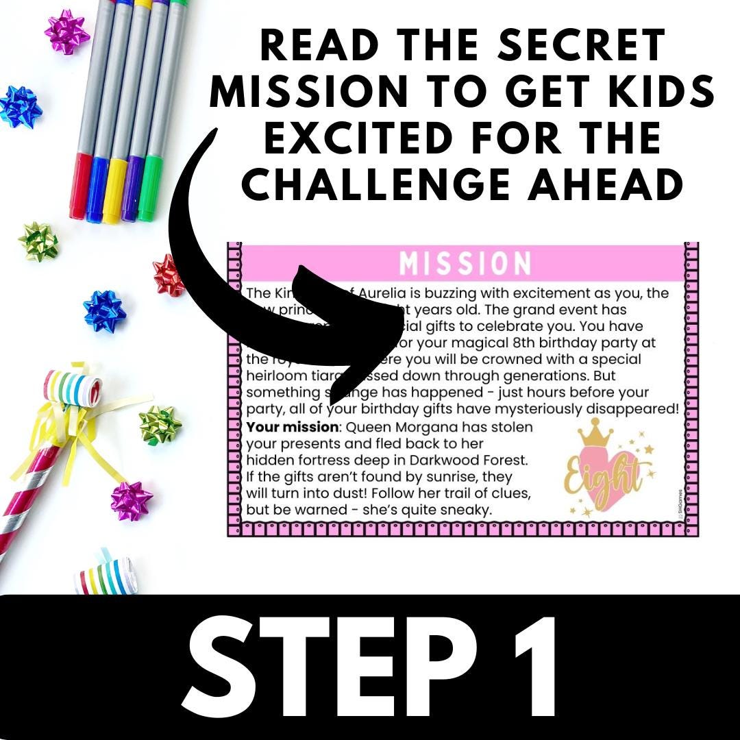 Girls 8th Birthday Scavenger Hunt for Kids, Indoor Printable Game ...